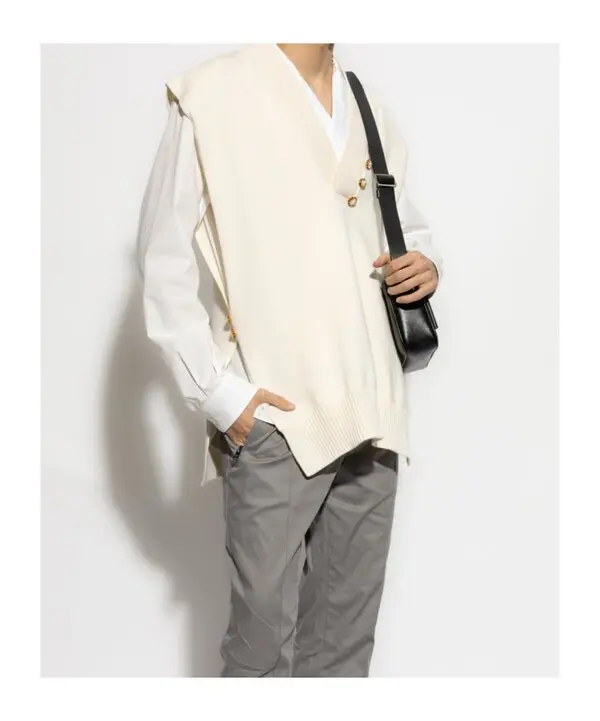 Dolce & Gabbana V-neck Knitted Vest With Embellished Buttons