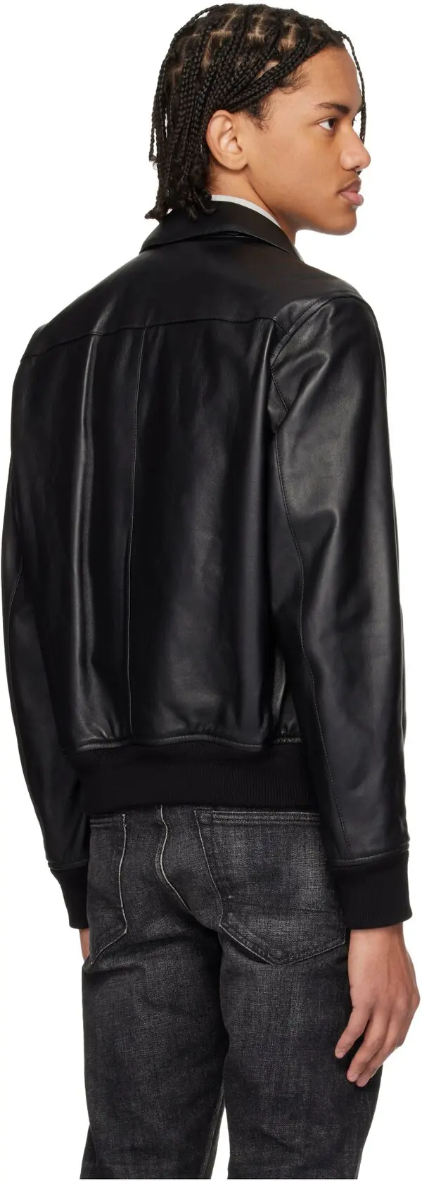 TOM FORD Leather Zip-up Bomber Jacket - Black