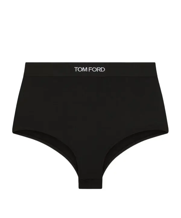 TOM FORD Logo-waistband Stretched Briefs - Black