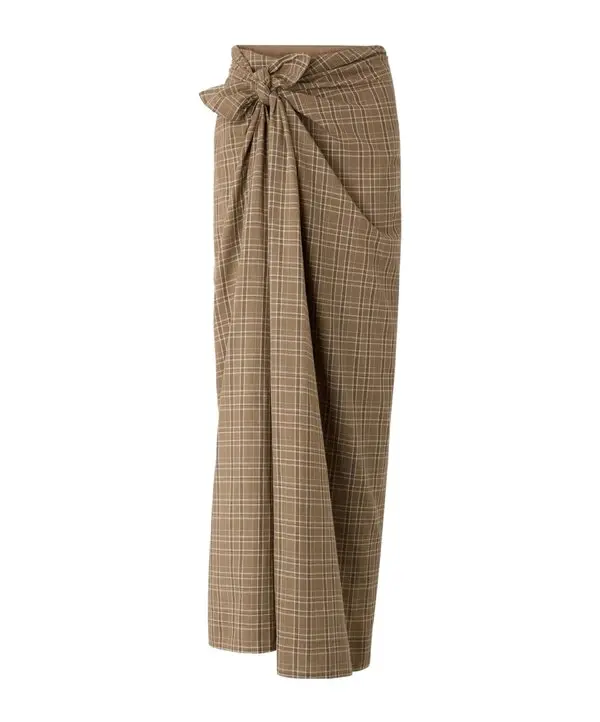 Soeur Tie-waist Plaid Ankle-length Skirt