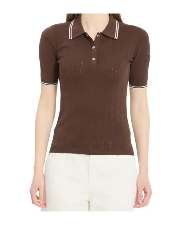 Moncler Knitted Polo Shirt With Lapel Neck