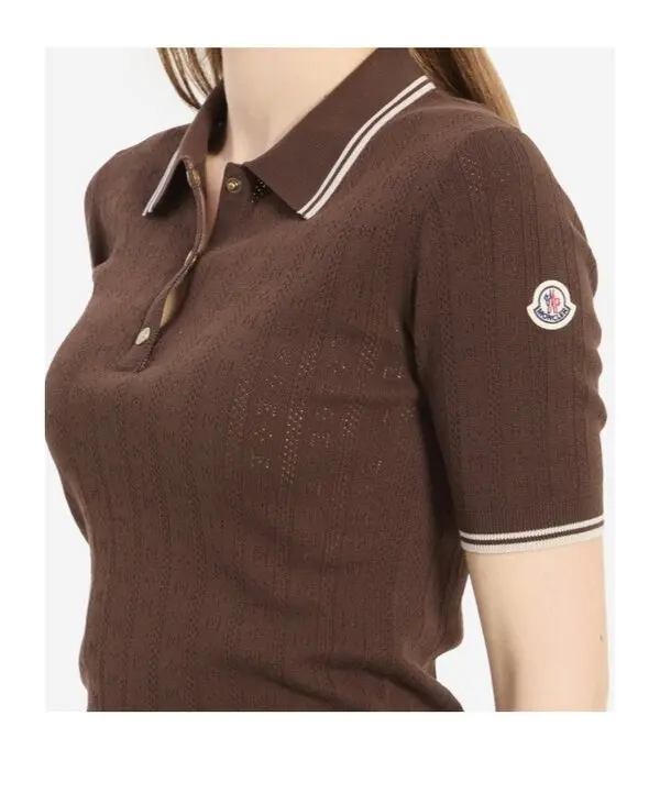 Moncler Knitted Polo Shirt With Lapel Neck