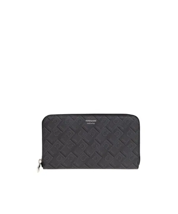 FERRAGAMO Zipper Wallet - Grey