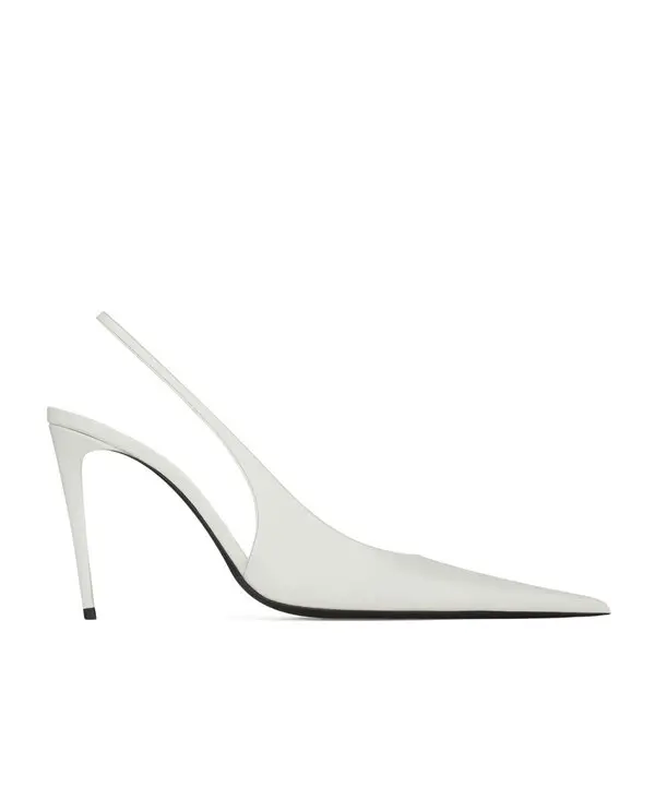 Saint Laurent Guermantes Slingback Pumps - White