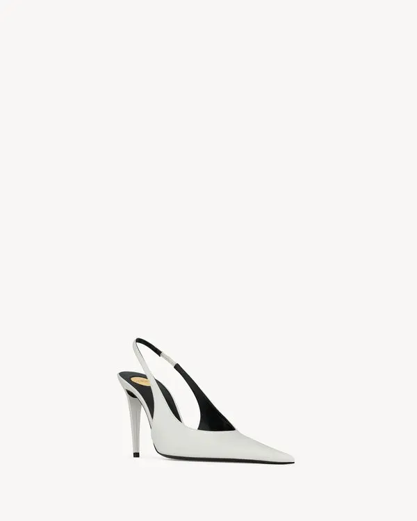 Saint Laurent Guermantes Slingback Pumps - White