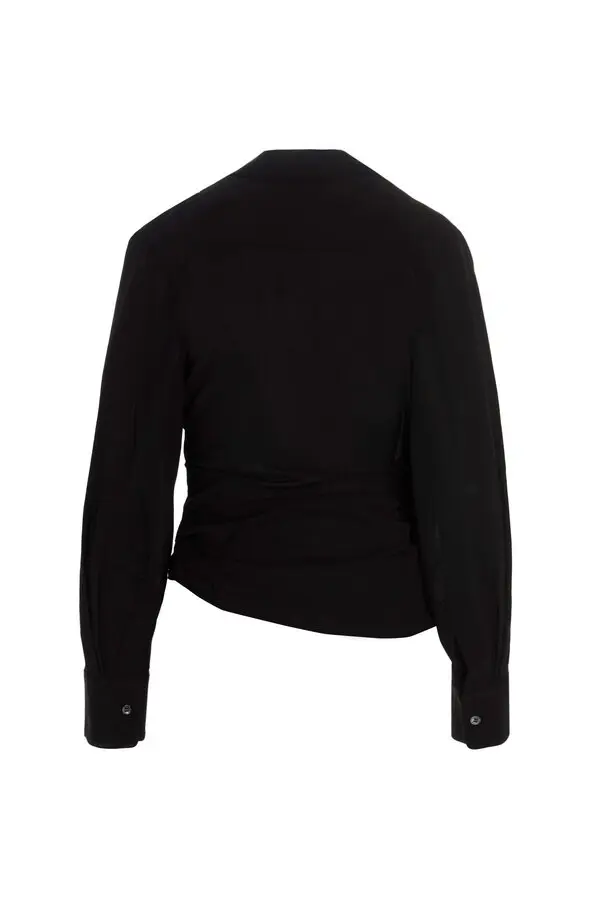 Jacquemus Deep Neckline Knot Detail Blouse