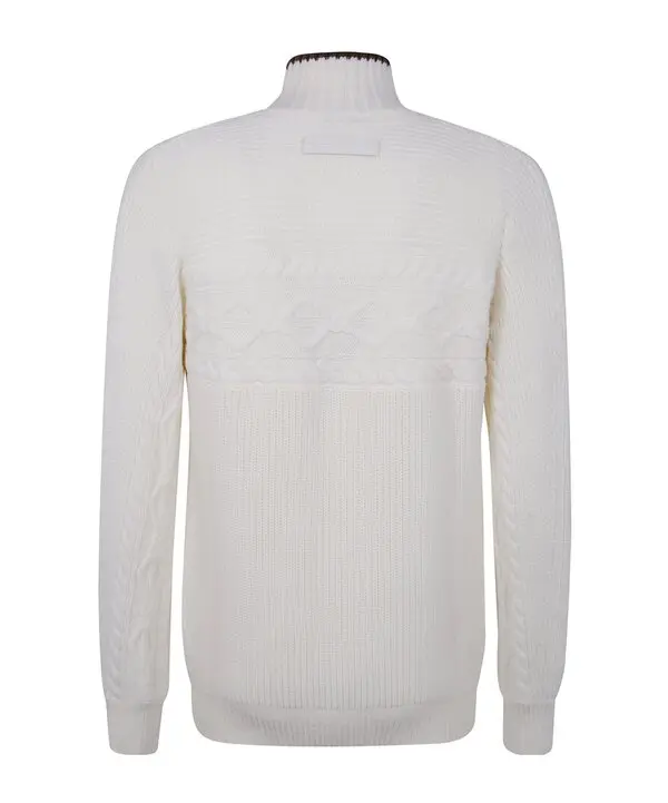 Zegna High Neck Knitted Jumper - White