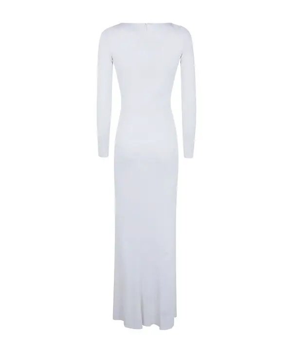Elisabetta Franchi Tone Hardware Maxi Dress - White
