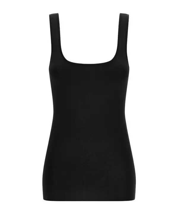 ENTIRE STUDIOS Fitted Square-neck Sleeveless Top - Black