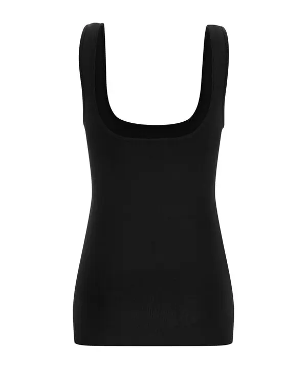 ENTIRE STUDIOS Fitted Square-neck Sleeveless Top - Black