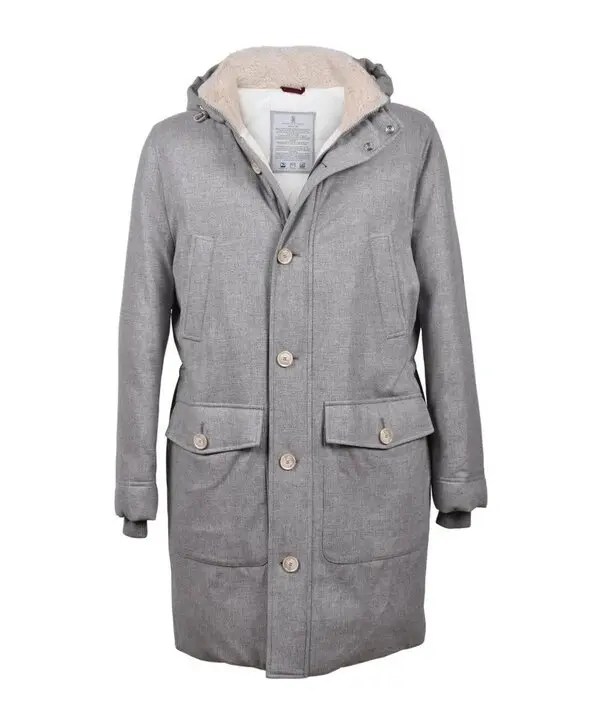 Brunello Cucinelli Hooded Buttoned Jacket With Concealed Zip Fastening