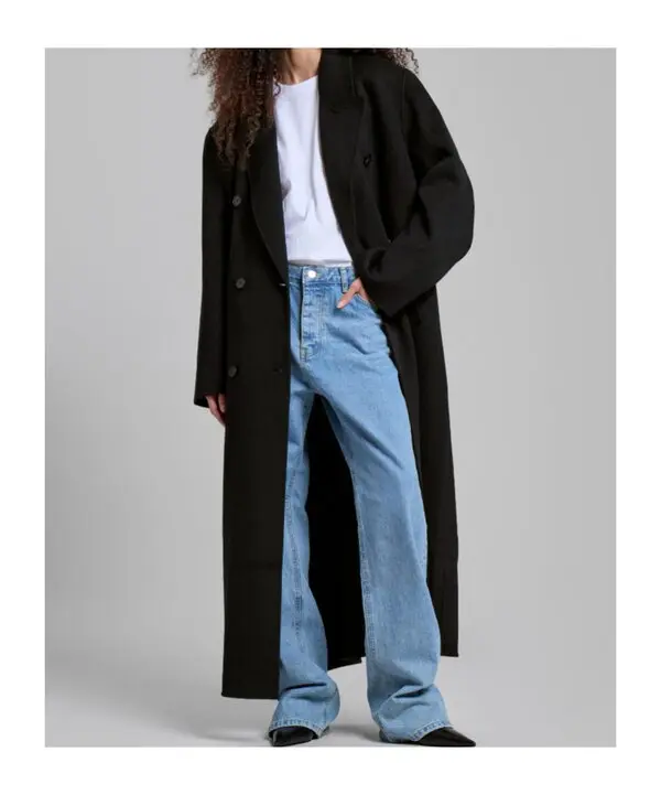THE FRANKIE SHOP Gaia Oversized Double-breasted Maxi Coat - Black