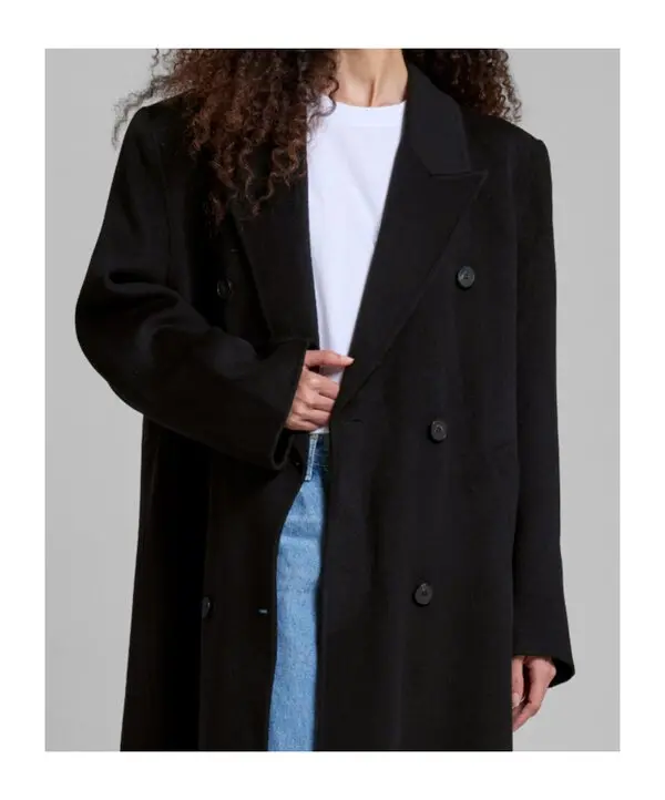 THE FRANKIE SHOP Gaia Oversized Double-breasted Maxi Coat - Black