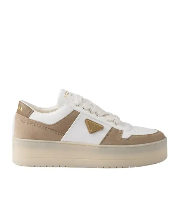 Prada Downtown Bold Sneakers - Desert Beige