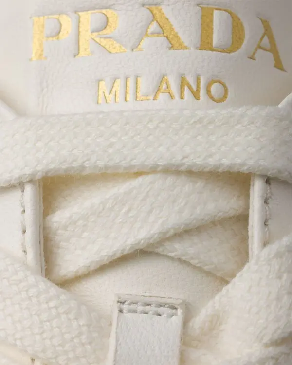 Prada Downtown Bold Nappa Leather And Suede Sneakers - Cocoa Brown