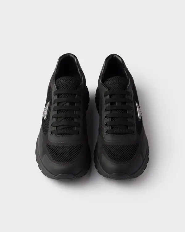 Prada Triangle Logo Lace-up Sneakers