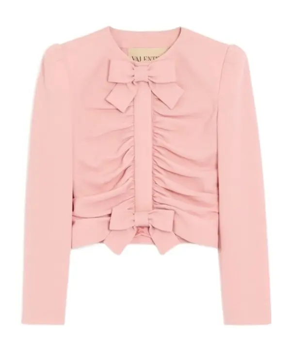 Valentino Garavani Ruched Bow Detail Jacket - Pink