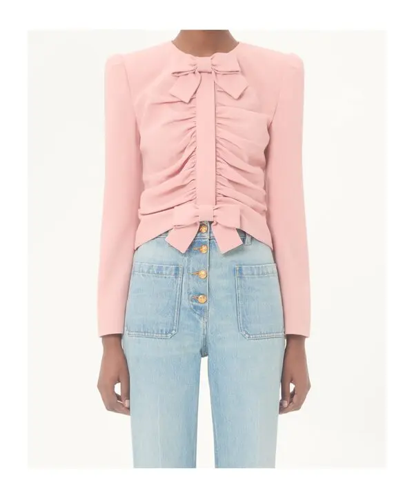 Valentino Garavani Ruched Bow Detail Jacket
