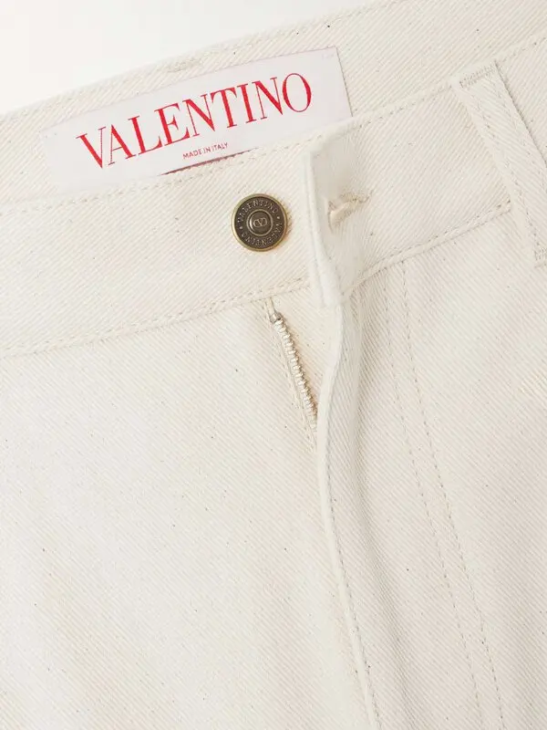 Valentino Garavani Logo Patch Floral Patterned Jeans