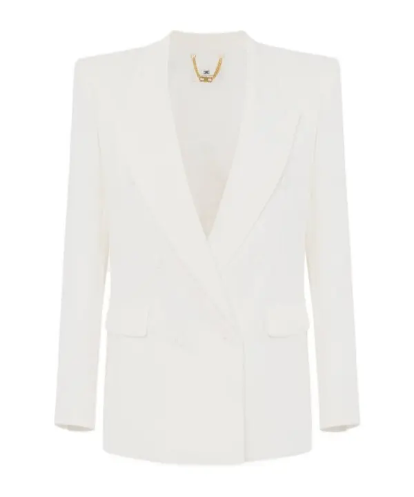Elisabetta Franchi Gabardine Jacket - Ivory