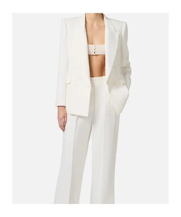 Elisabetta Franchi Gabardine Jacket - Ivory