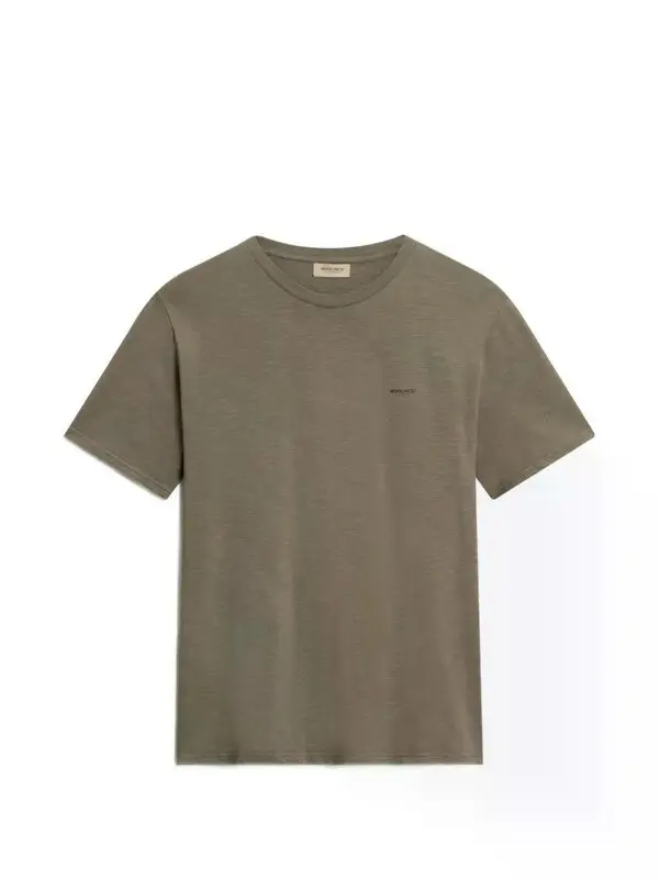 Woolrich Slub-texture Logo-print T-shirt - Green