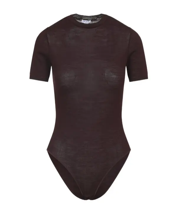 Alaïa Short-sleeved Bodysuit - Eggplant