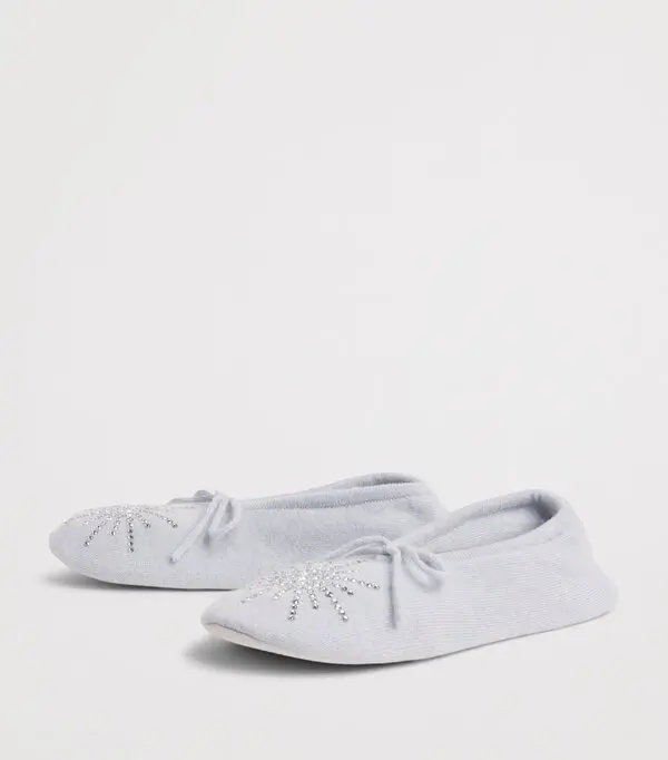 WILLIAM SHARP Embellished Cashmere Dolly Slippers