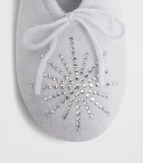 WILLIAM SHARP Embellished Cashmere Dolly Slippers