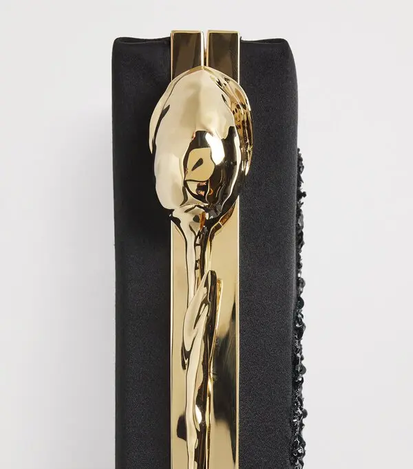 Erdem Embellished Bloom Clutch Bag With Top Handle