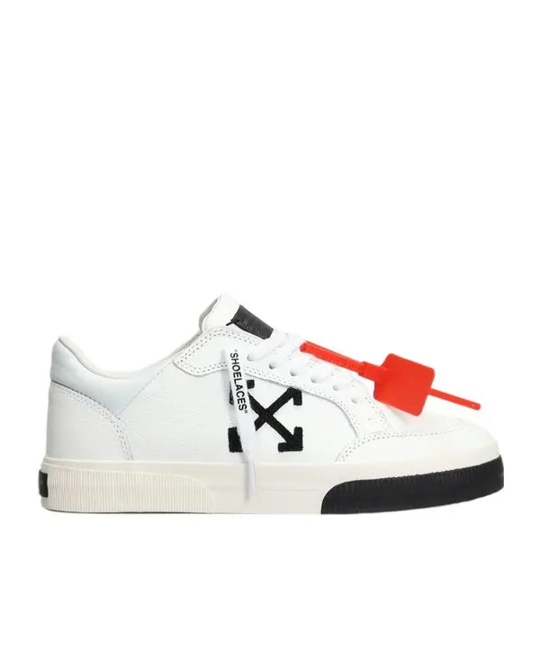 Off-White Round-toe Low-top Sneakers With Iconic Zipper Tag