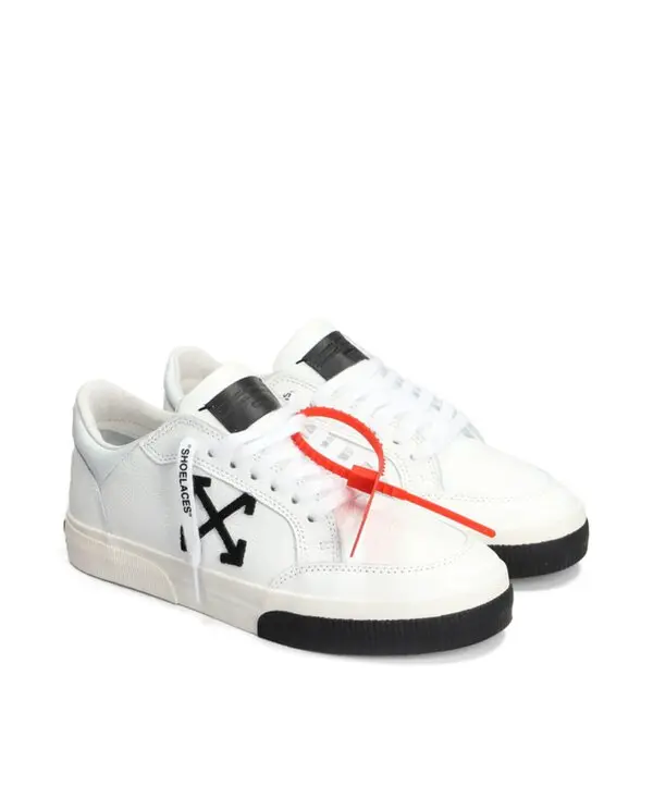 Off-White Round-toe Low-top Sneakers With Iconic Zipper Tag
