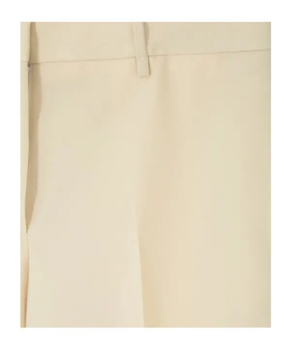 JIL SANDER High-waisted Wool Trousers With Ruching - Nude