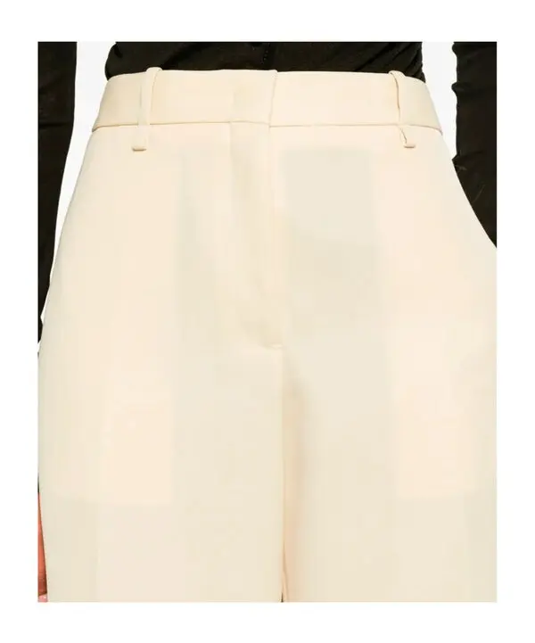 JIL SANDER High-waisted Wool Trousers With Ruching - Nude