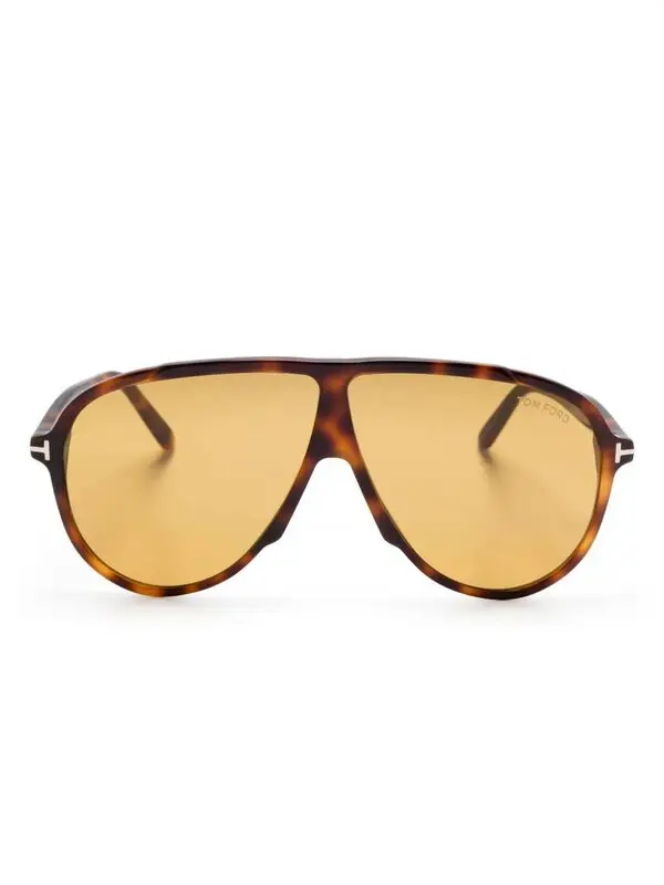 TOM FORD Oversized Pilot Frame Sunglasses - Nude