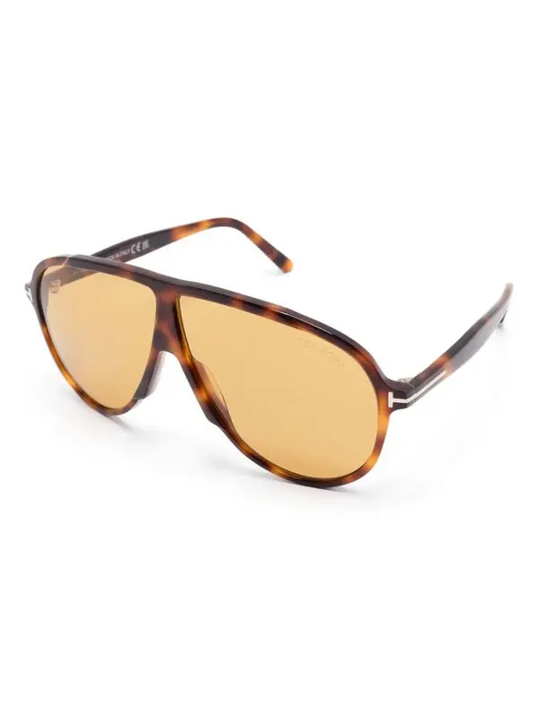TOM FORD Oversized Pilot Frame Sunglasses - Nude