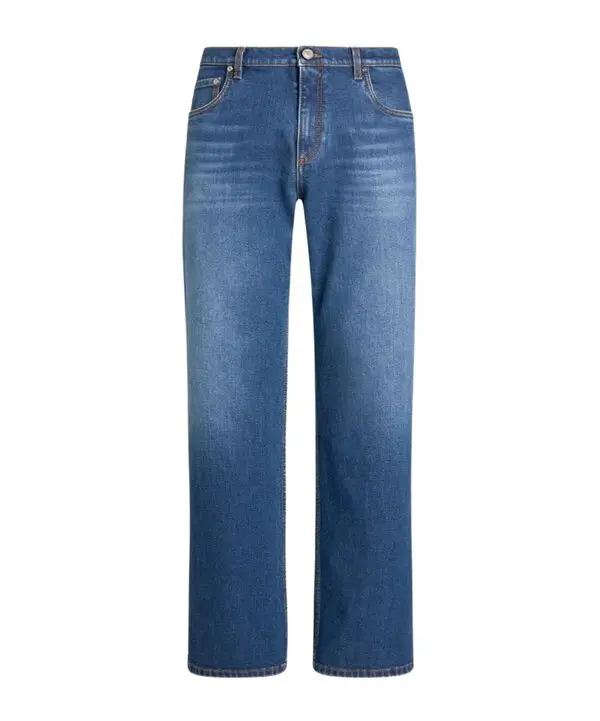 Etro Straight-leg Jeans With Pegaso Embroidery - Blue