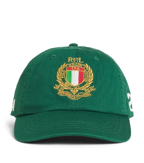 Polo Ralph Lauren Cotton Twill Baseball Cap With Italy Crest - Green