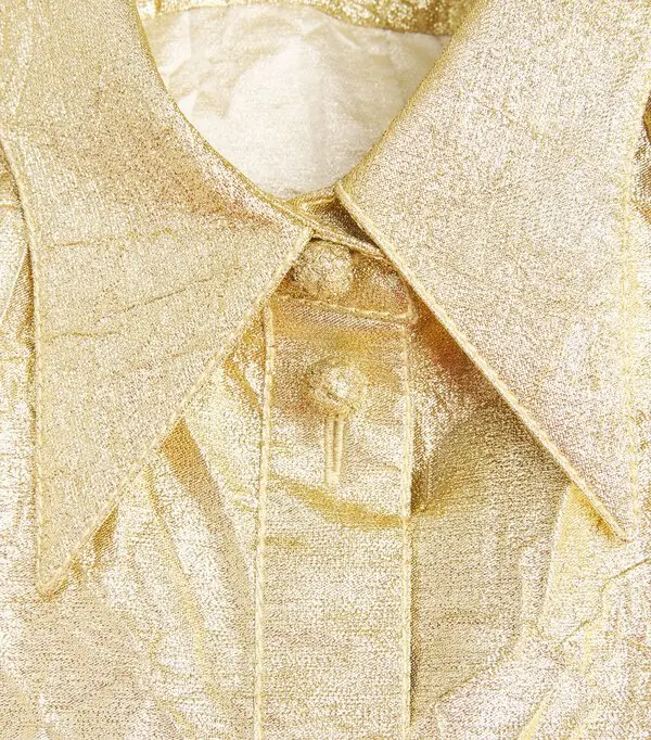 Tory Burch Silk-blend Crushed Metallic Shirt