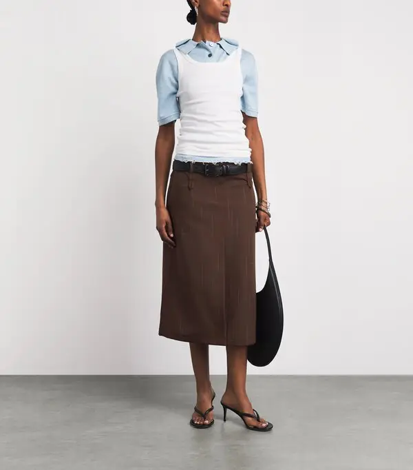 Tory Burch Stretch-wool Midi Skirt