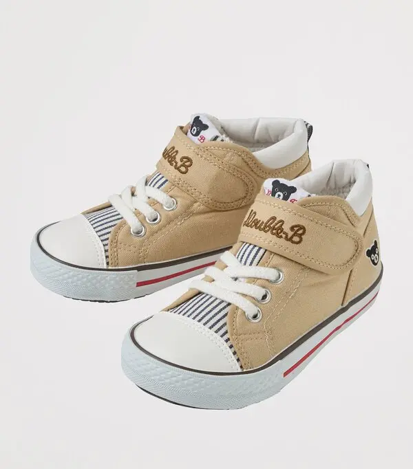 MIKI HOUSE Cotton Canvas Velcro Sneakers