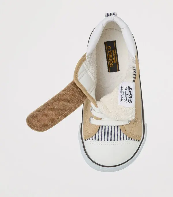 MIKI HOUSE Cotton Canvas Velcro Sneakers