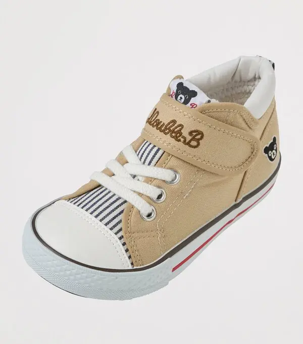 MIKI HOUSE Cotton Canvas Velcro Sneakers