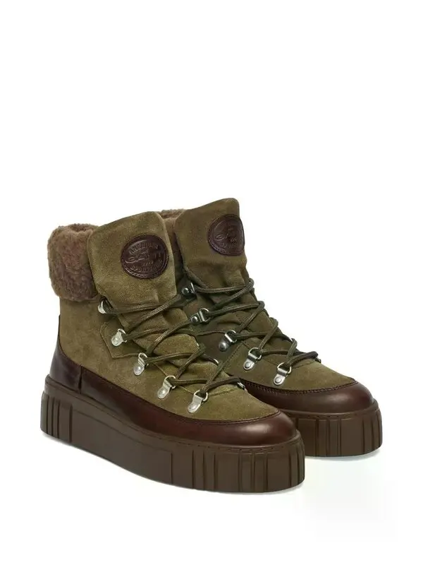Gant Lace-up Shearling Trim Boots