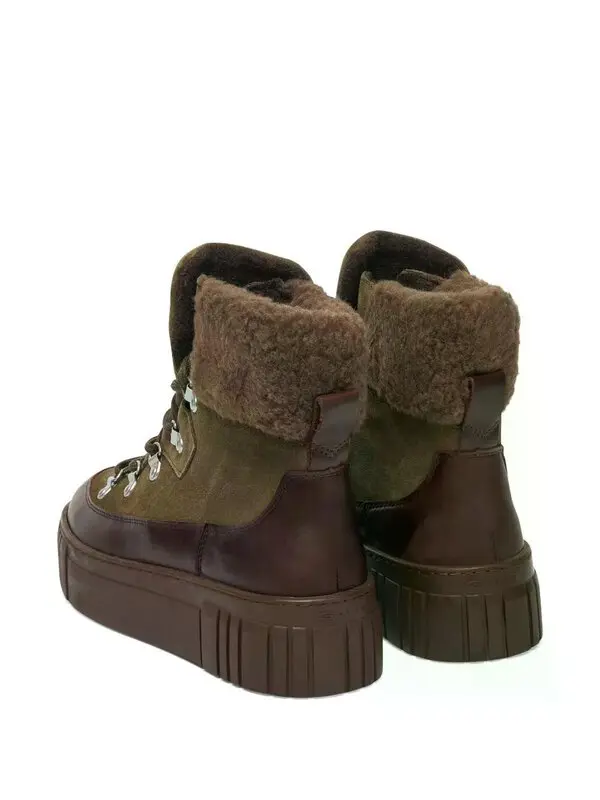 Gant Lace-up Shearling Trim Boots