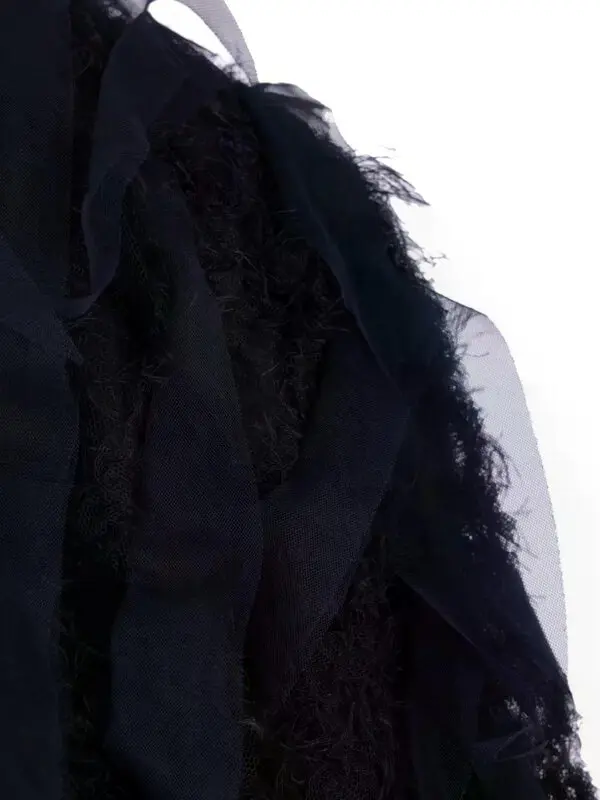 PAULINE DUJANCOURT Tulle-panelled Frayed Jacket