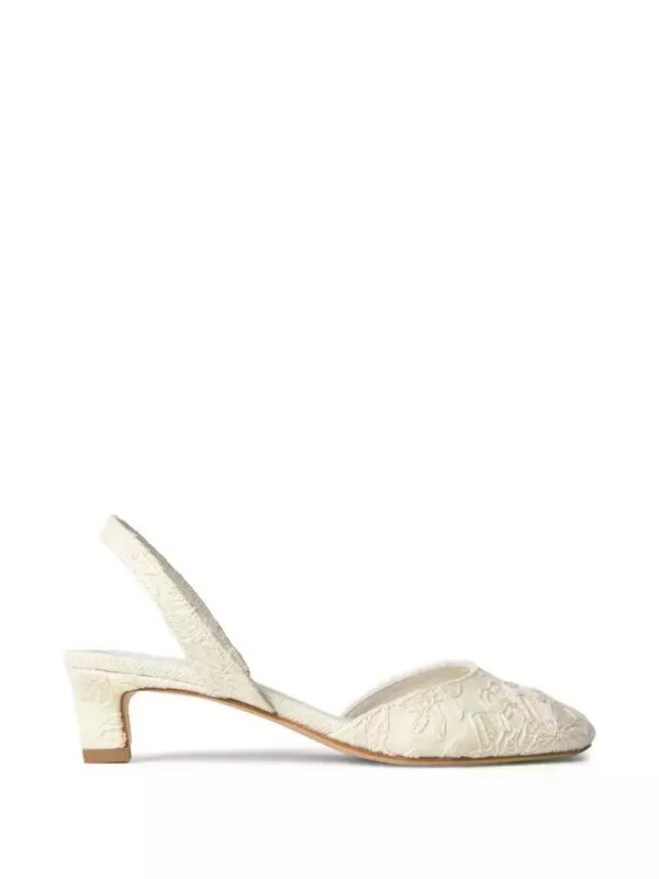 CastaÑer Aran Floral-jacquard Slingback Pumps