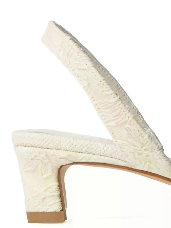 CastaÑer Aran Floral-jacquard Slingback Pumps