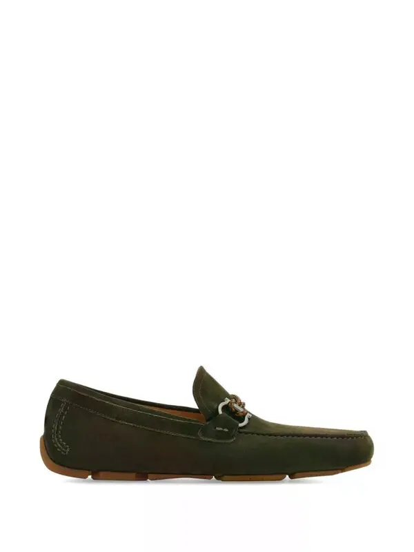 FERRAGAMO Gancini Woven-strap Loafers