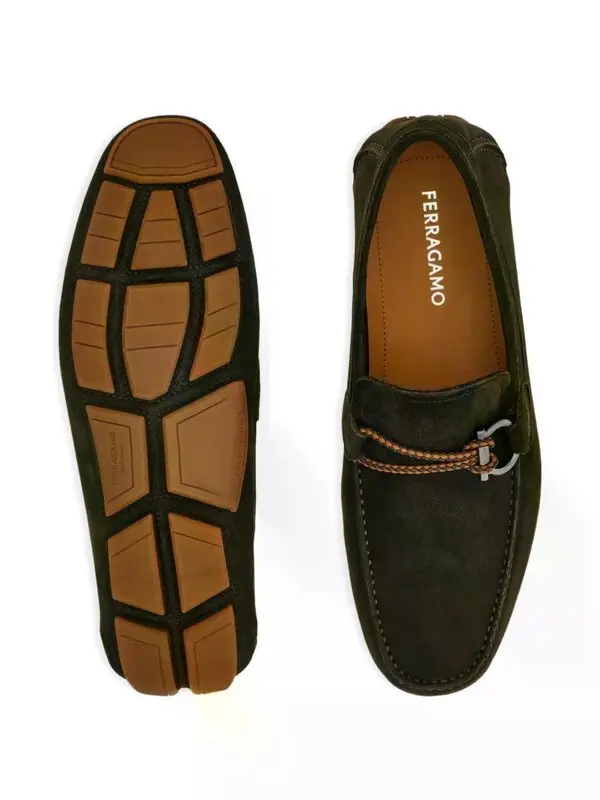 FERRAGAMO Gancini Woven-strap Loafers